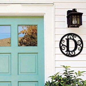 Round Personalized Metal Monogram Sign Wedding Gift. Family Name Sign ...