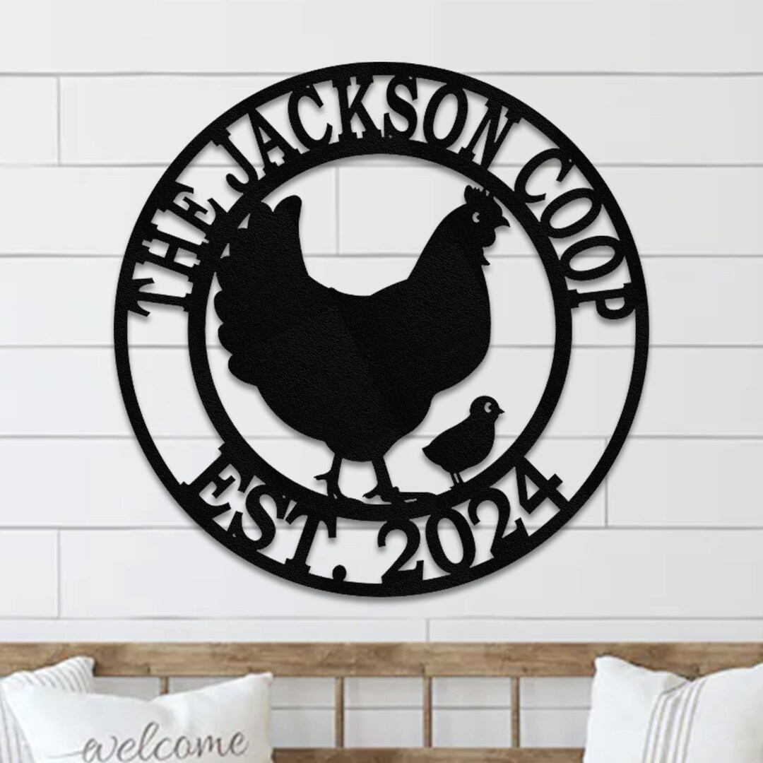 Personalized Chicken Coop Sign: Custom Farmhouse Decor, 16 Gauge Steel ...