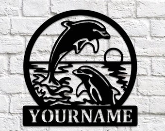 Outdoor Metal Dolphin Sign - Etsy