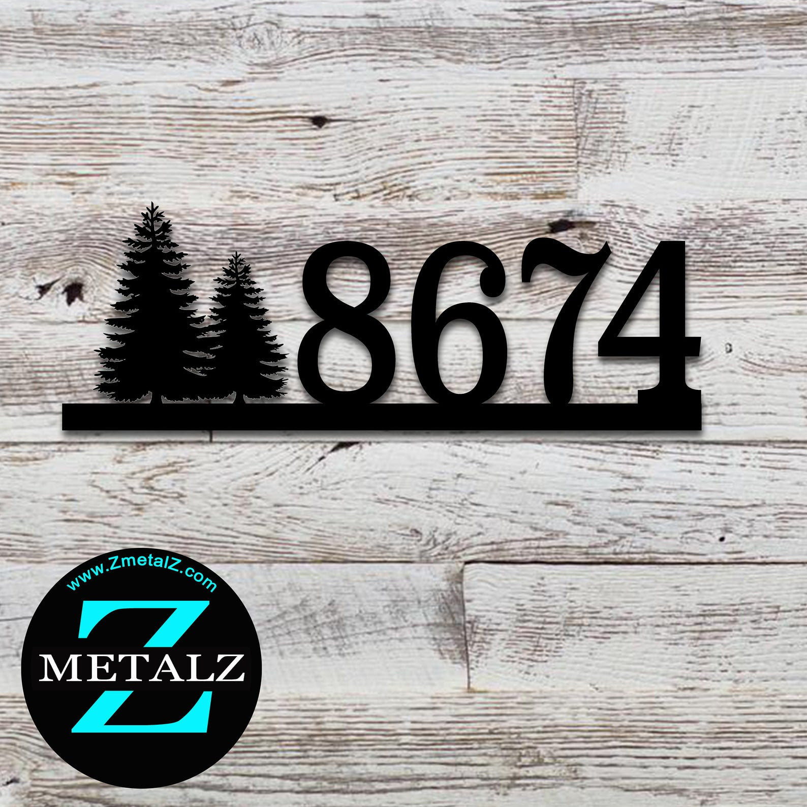 Pine Tree House Number Metal Sign Outdoor Sign House - Etsy