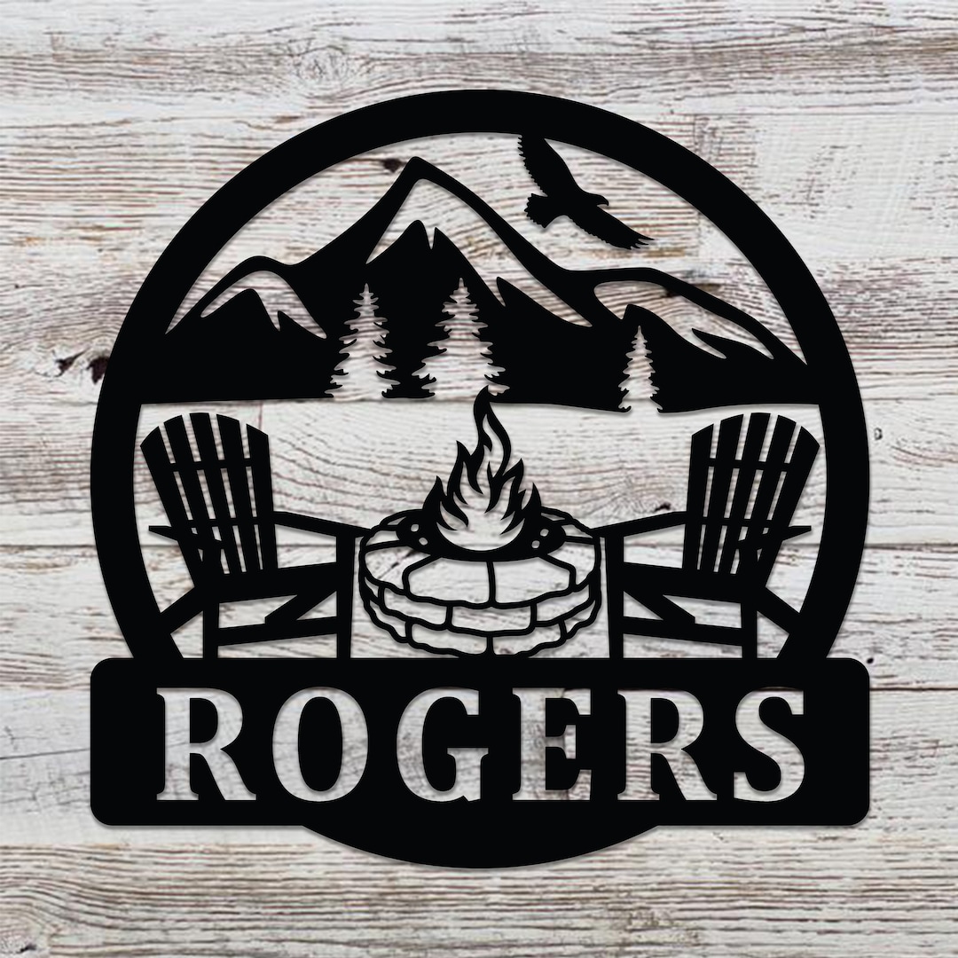 Personalized Campfire Metal Sign: Family Name Outdoor Decor - Etsy
