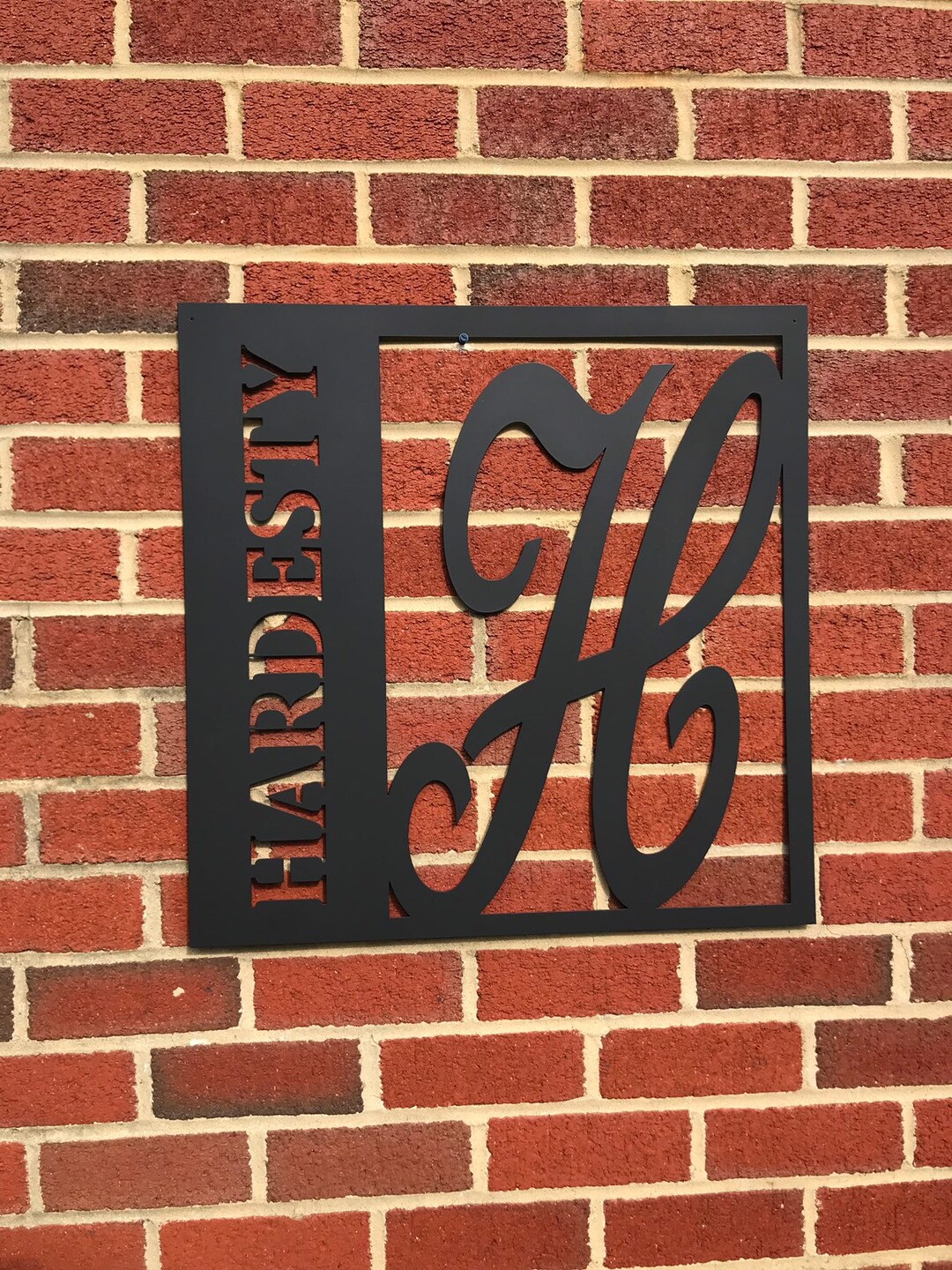 Square Monogram, Last Name, Sign Metal Personalized Wedding Gift Home ...