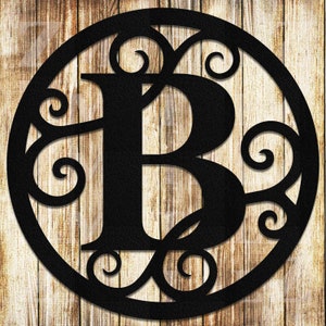 Round Personalized Metal Monogram Sign. Wedding Gift. Family Name Sign ...