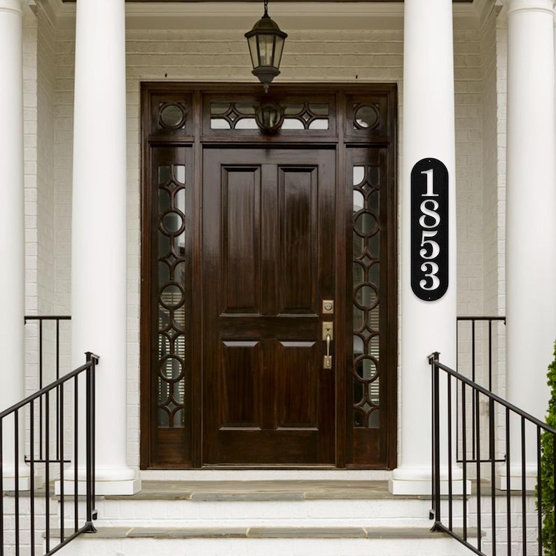 Custom Vertical House Number Sign - Metal Address Marker - Etsy