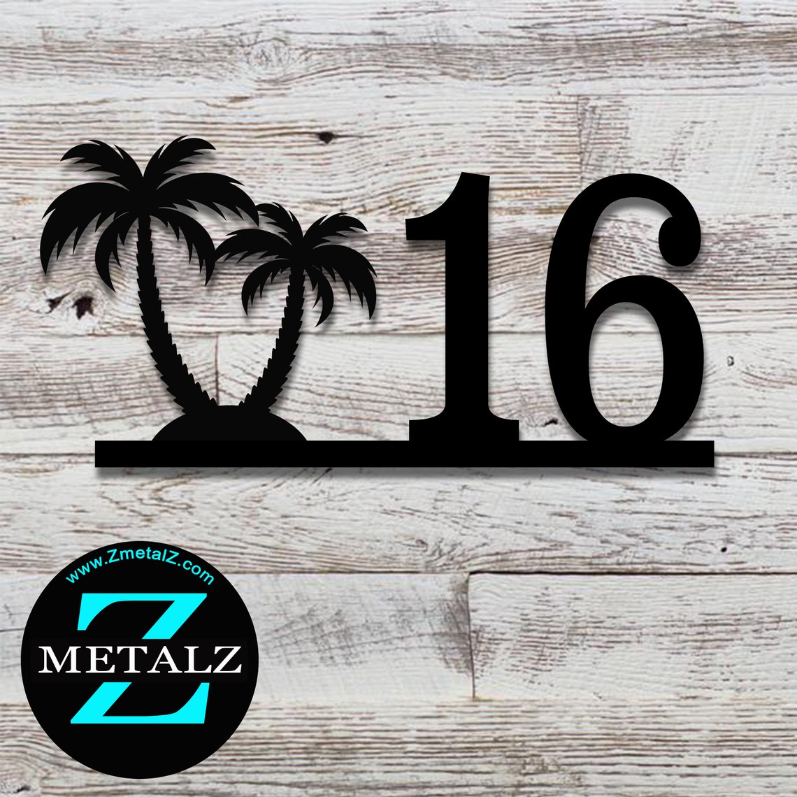 Palm Tree House Number Metal Sign Outdoor Sign House - Etsy
