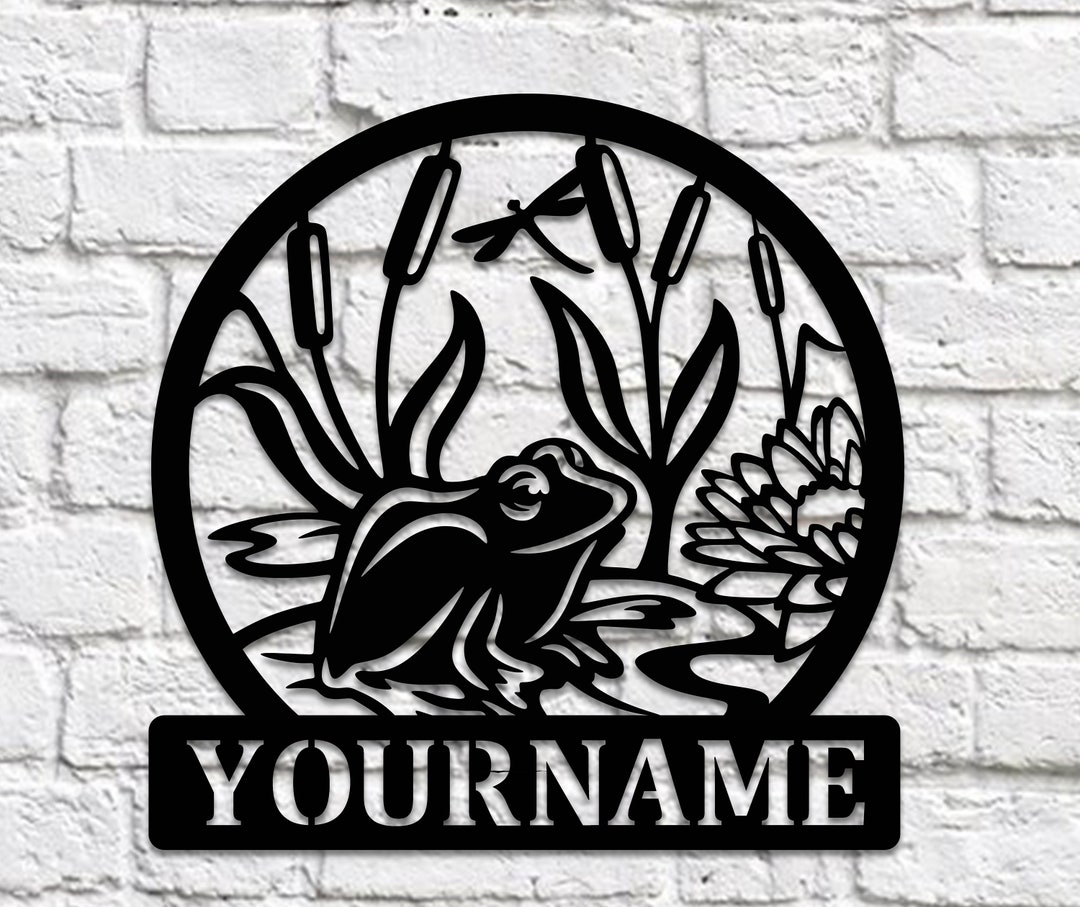 Personalized Frog Family Name Sign: Metal Wall Decor - Etsy
