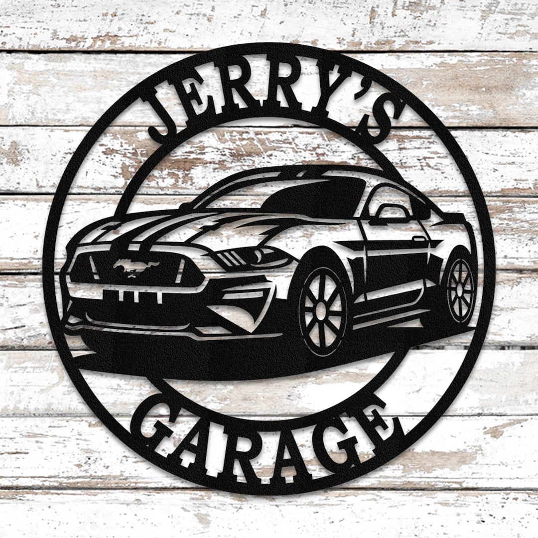 Personalized Mustang Metal Sign | Custom Garage Wall Art | Vintage ...
