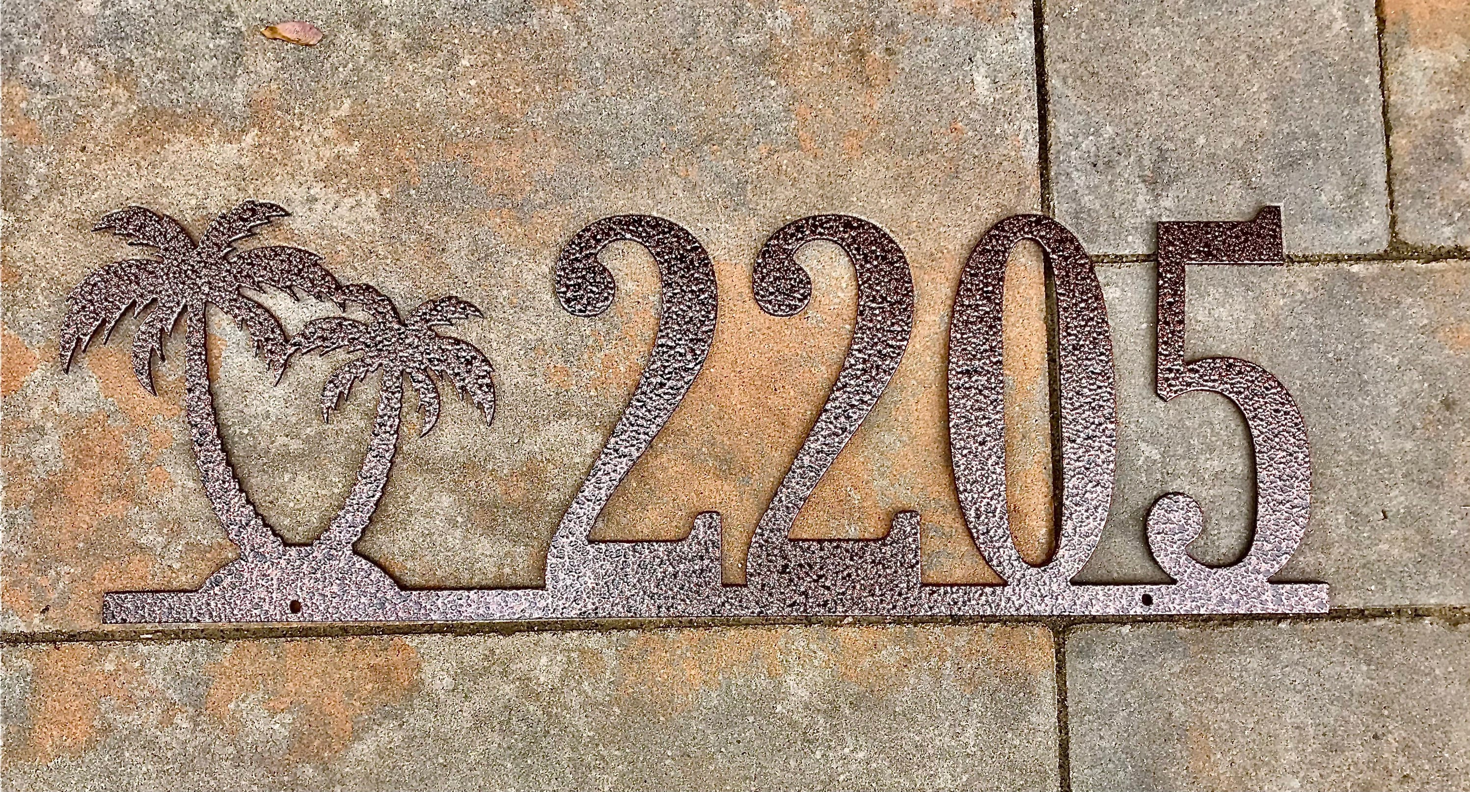 Palm Tree House Number Metal Sign Outdoor Sign House - Etsy