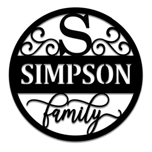 Round Personalized Metal Monogram Sign. Wedding Gift. Family - Etsy