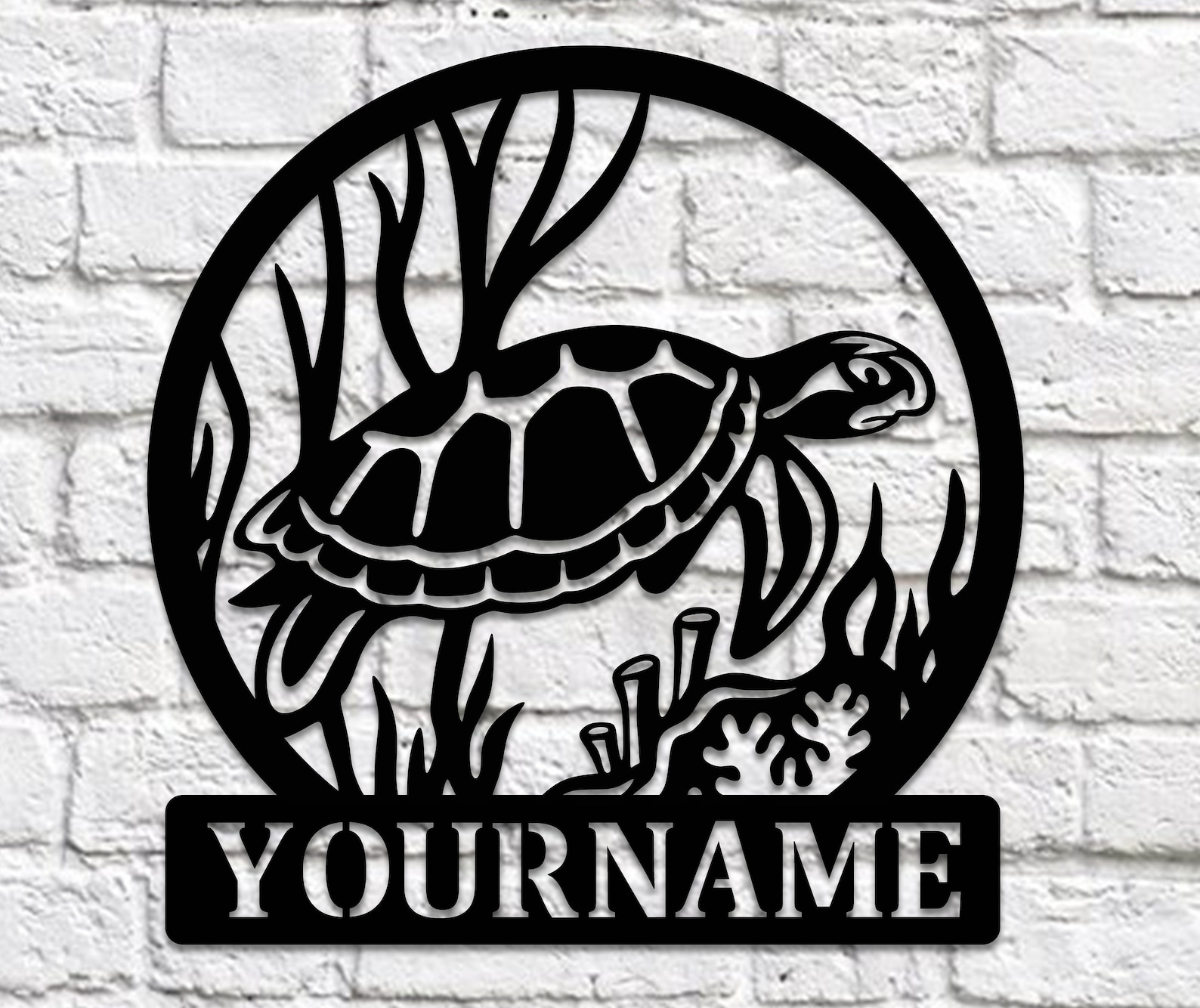 Personalized Sea Turtle Family Name Sign / Metal Wall Decor / - Etsy