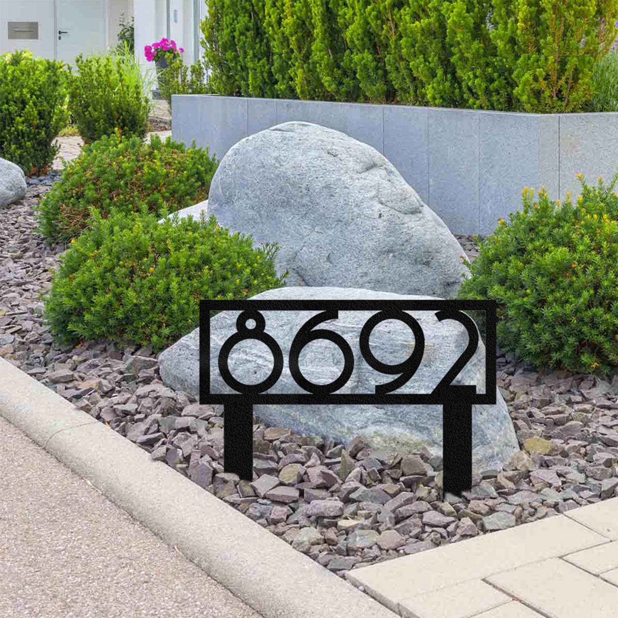 Metal House Number Sign With In-ground Stakes - Powder Coated Steel - Etsy