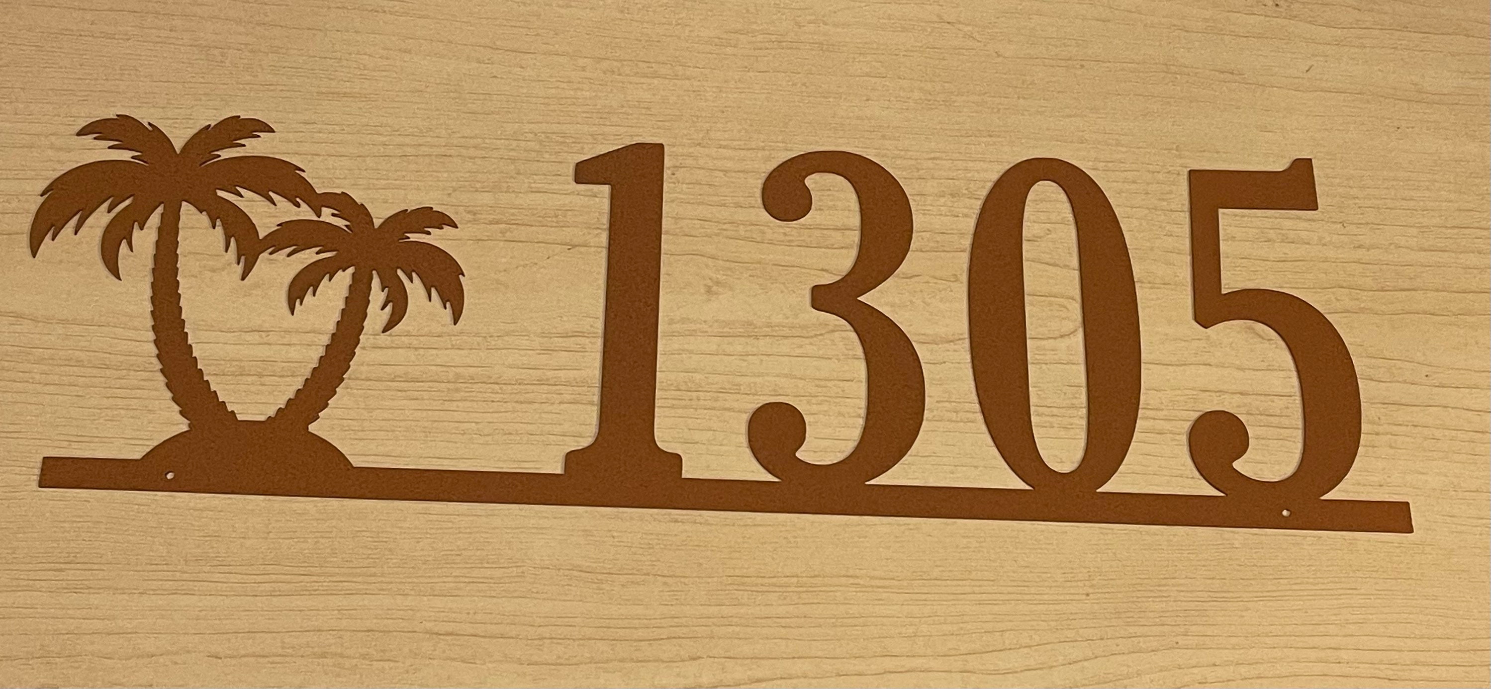 Palm Tree House Number Metal Sign Outdoor Sign House - Etsy