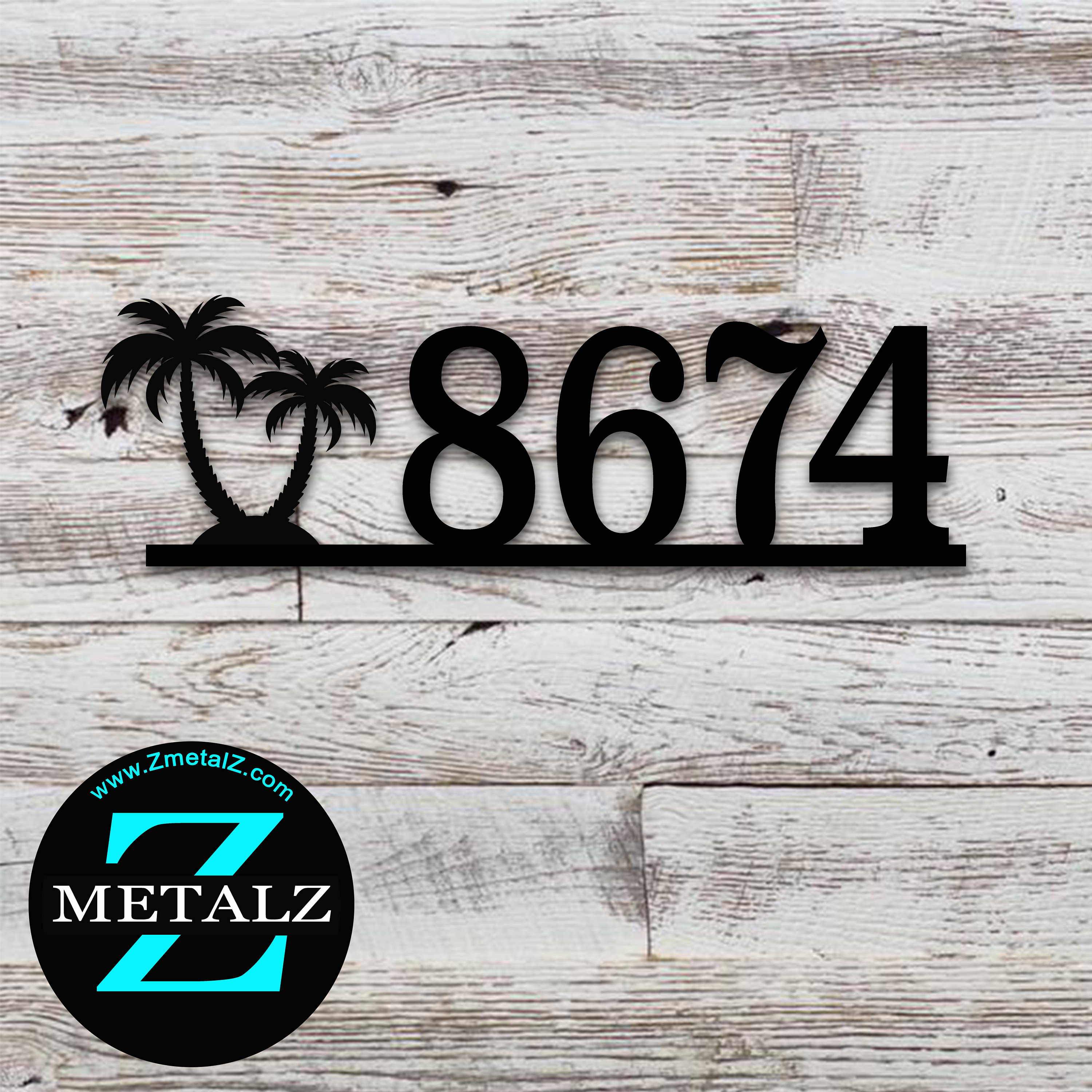 Palm Tree House Number Metal Sign Outdoor Sign House - Etsy