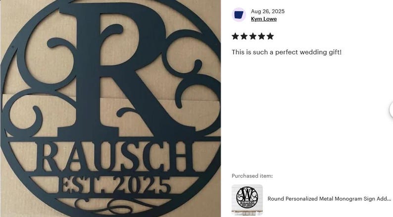 Personalized Metal Last Name Sign - Custom Monogram Door Hanger Name ...