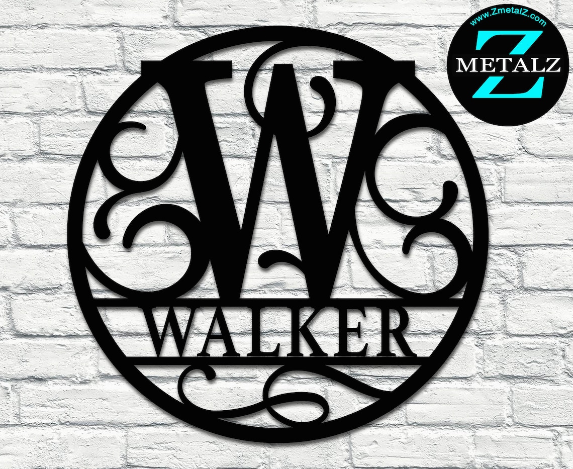 Round Personalized Metal Monogram Sign. Wedding Gift. Family | Etsy