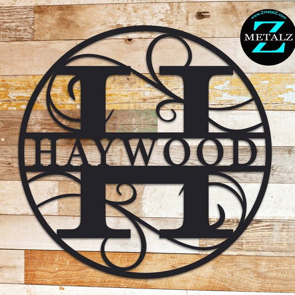 Split Monogram H - Etsy