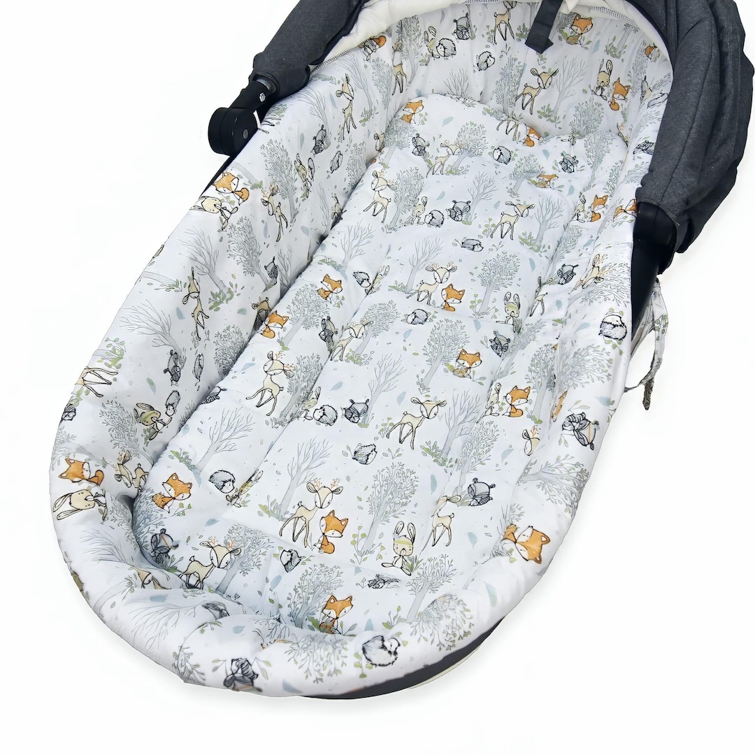 Deluxe Cotton Baby Pram Insert With Soft Padded Backing for Carrycot ...