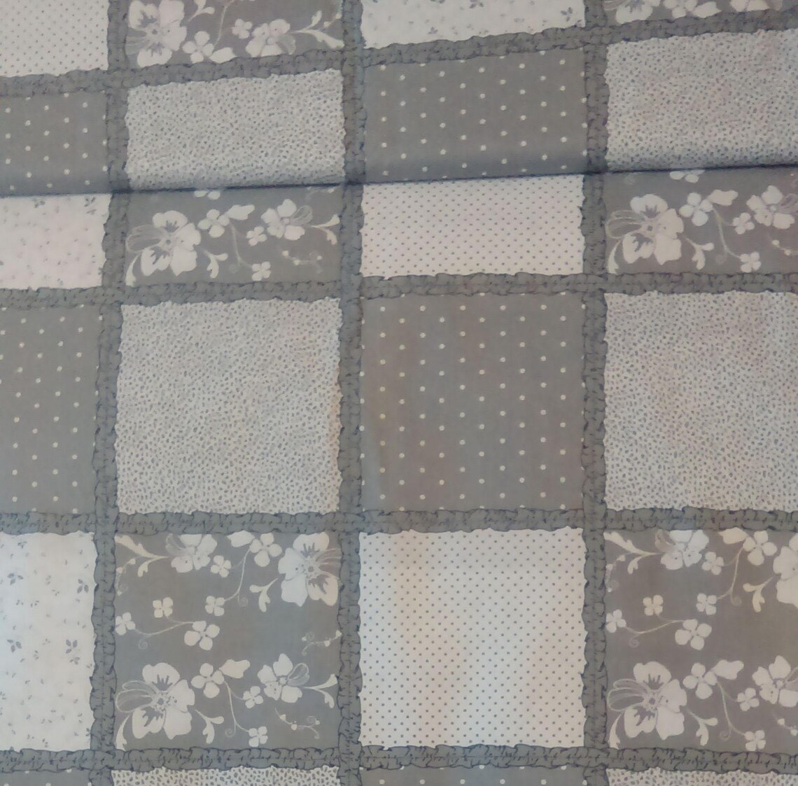 Patchwork *PINK* GREY* 100% Cotton Fabric Material by the Metre 160 Cm ...