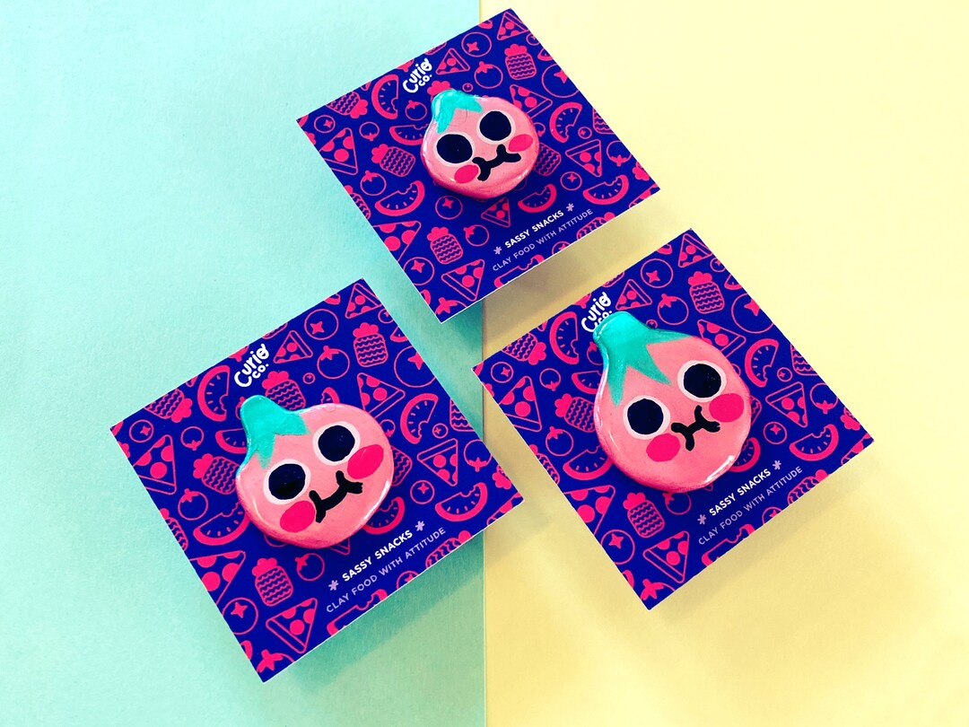 Beefy Boi Sassy Snacks Handmade Clay Pin Vegetable Fruit Polymer Badge ...