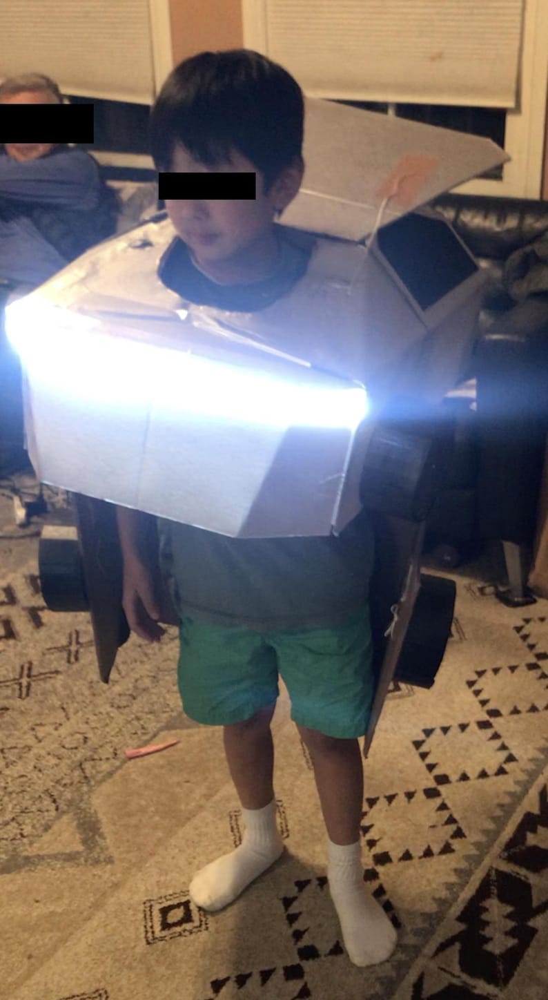 DIY Kid's Cybertruck Costume: Templates for a Transformable Cardboard ...