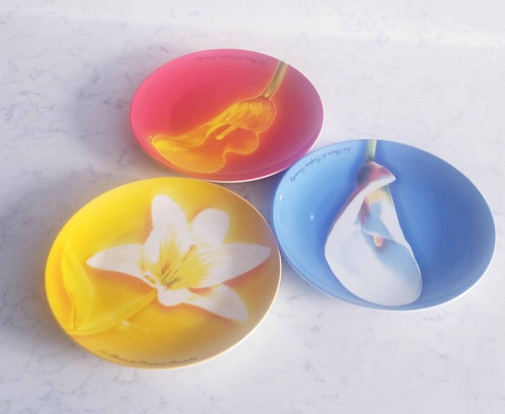 3 Lily Flower Givenchy Paris Salad Plates- Eating Plates-porclain ...