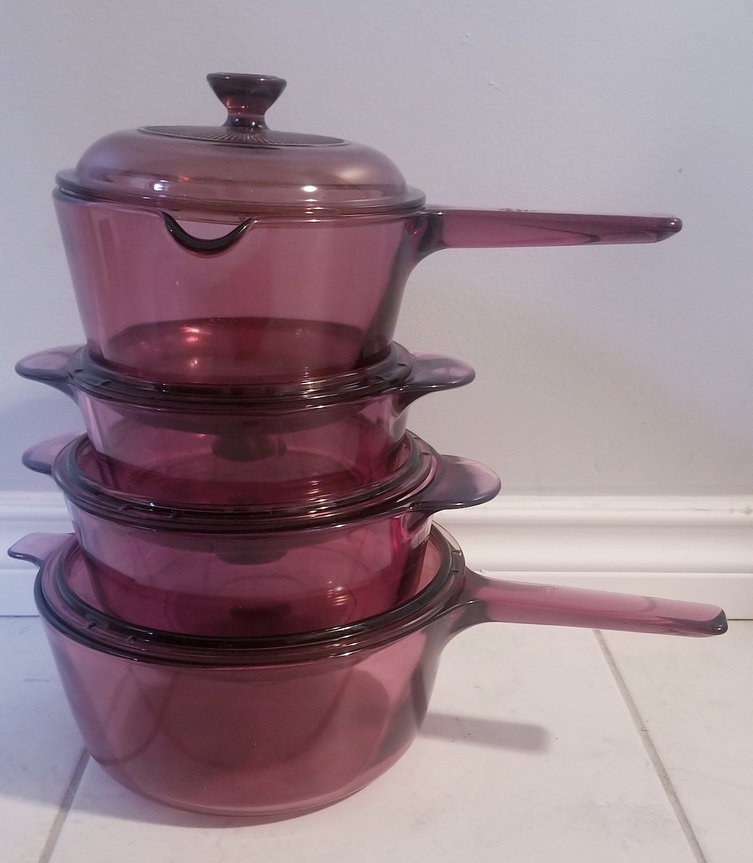 8 Pieces Set of Lidded Pyrex Vision Corning Ware-cooking Sets ...