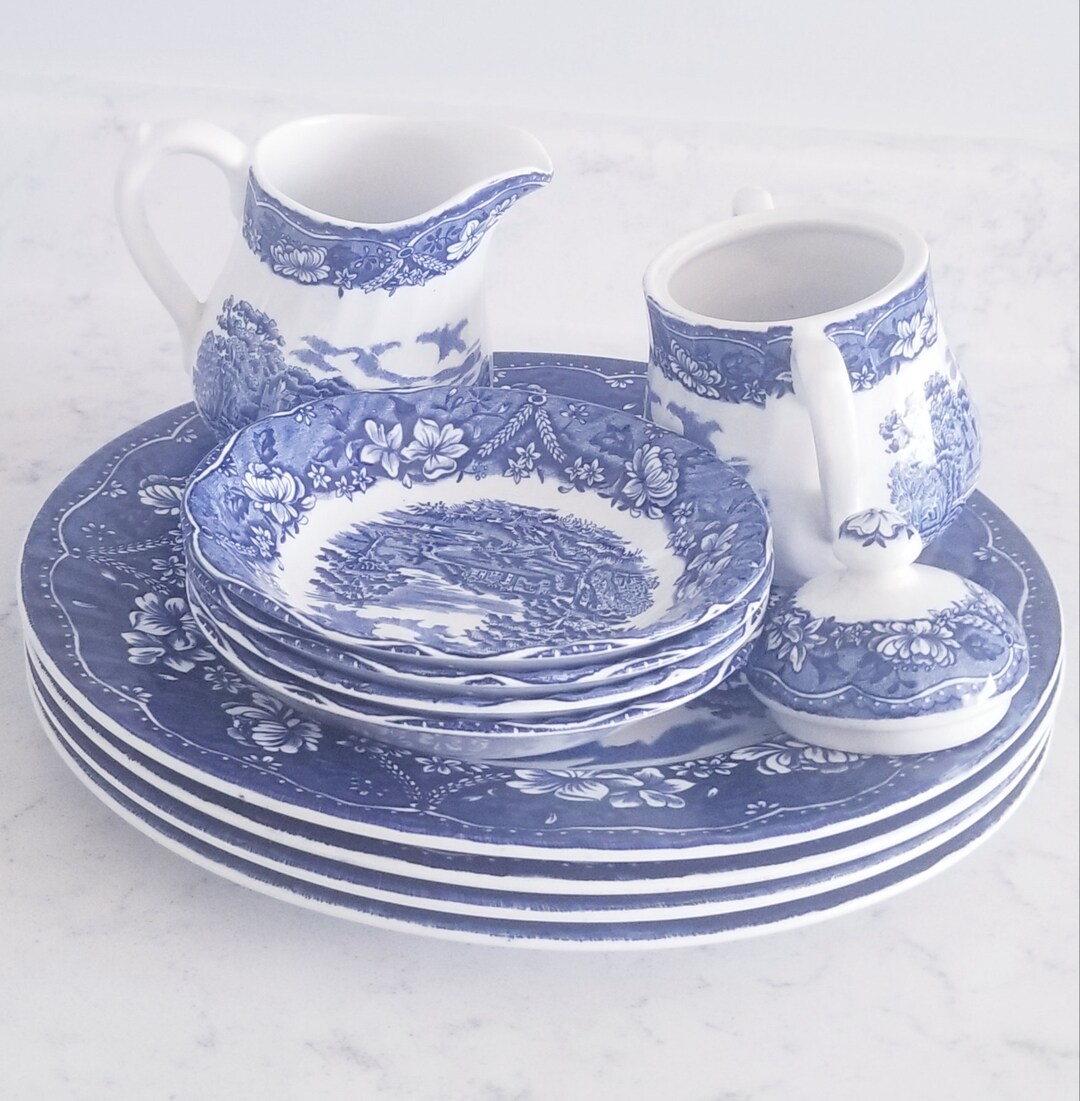 11 Pieces Antique Old Castle Barratts Dinnerware Dishes-eating Plates ...