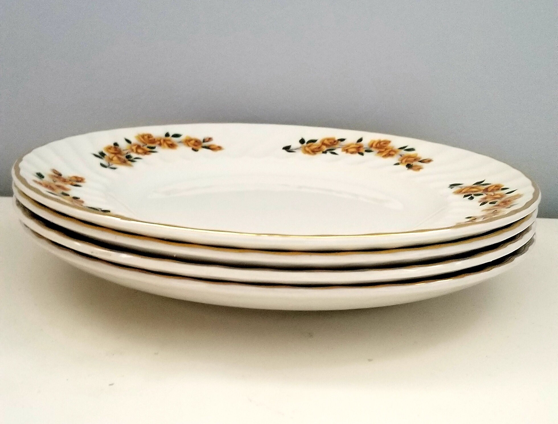 4 Vintage Ridgeway Jewel Rose Ironstone England Dinner Plates-eating ...