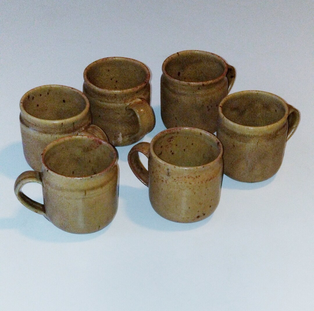 6 Pottery Stoneware Handcrafted Handmade Drinking Mugs-drinking Cups ...