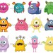 Little Monster Clipart / Monsters Clip Art / Monsters Vector / Monsters ...