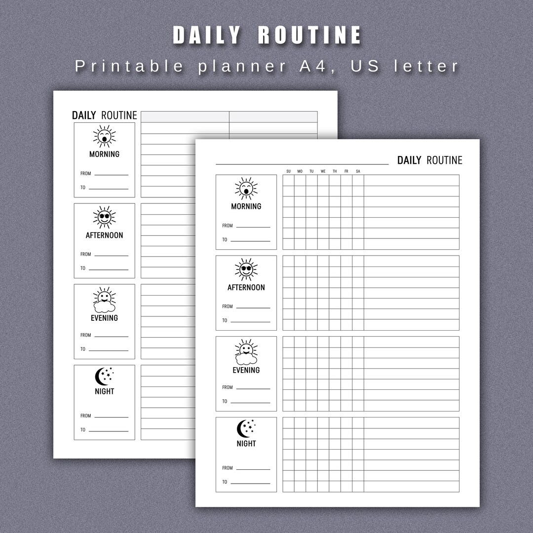 Daily Routine / Daily Routine Checklist / Daily Routine Printable ...