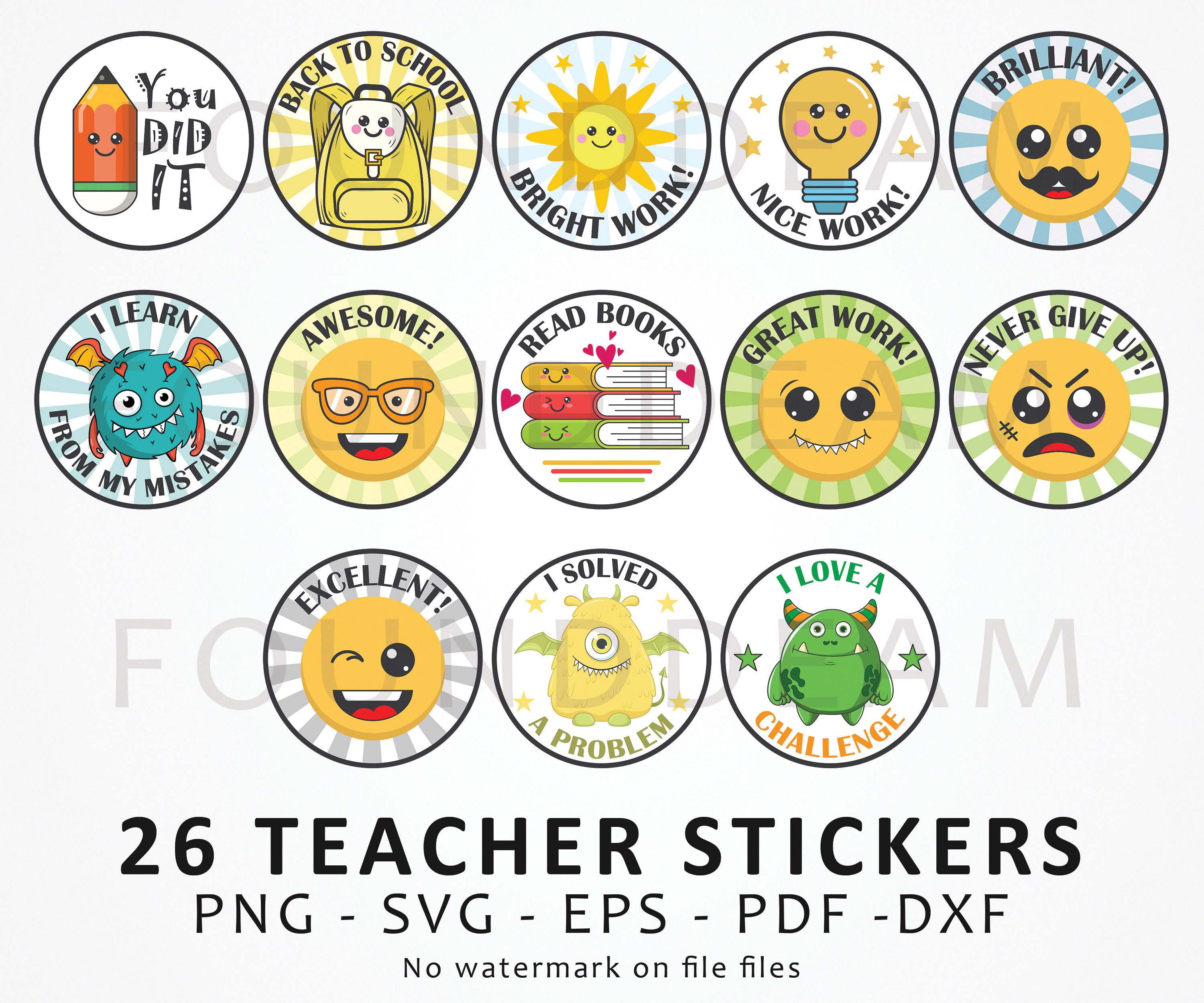 Teacher Stickers Education Clipart Stickers for Kids - Etsy