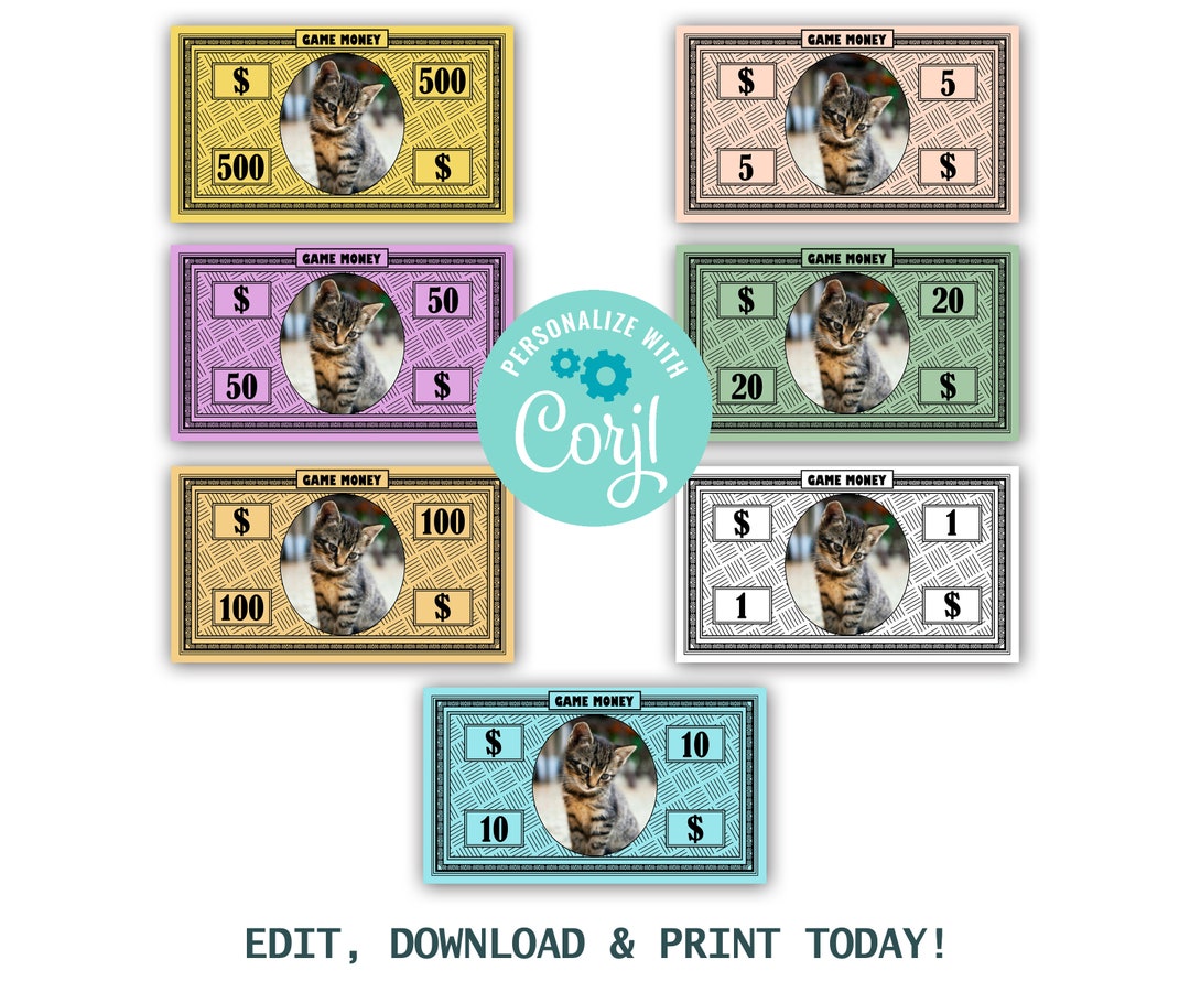Editable Board Game Money, Money Bill Art, Digital Money, Replacement ...