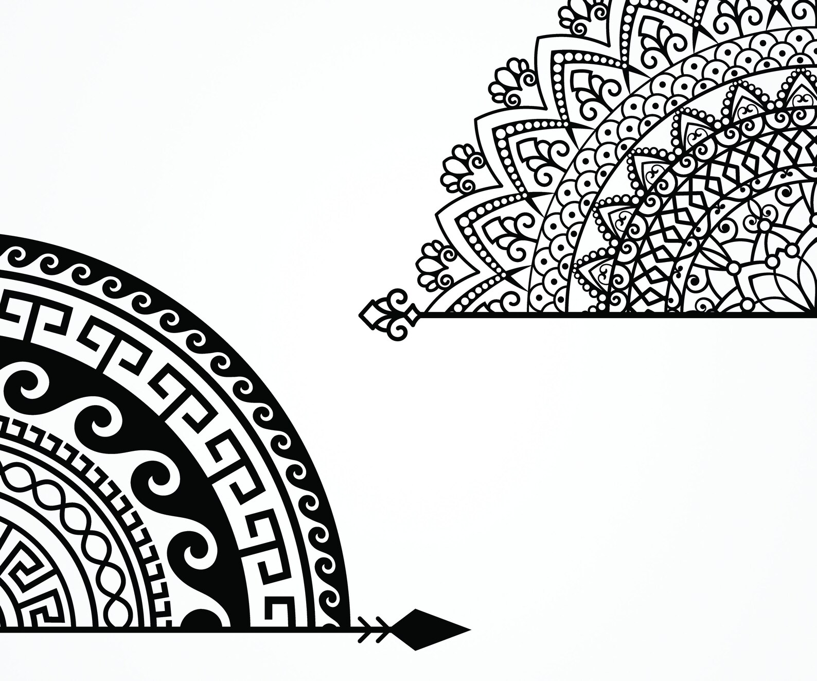 Arrow Half Mandala Bundle Svg Files Half Mandala Cut Files - Etsy