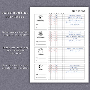 Daily Routine / Daily Routine Checklist / Daily Routine Printable ...