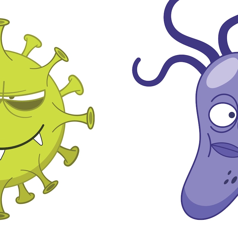 Funny Germ Monsters Clipart: Disease SVG, Microbe Graphics (digital ...