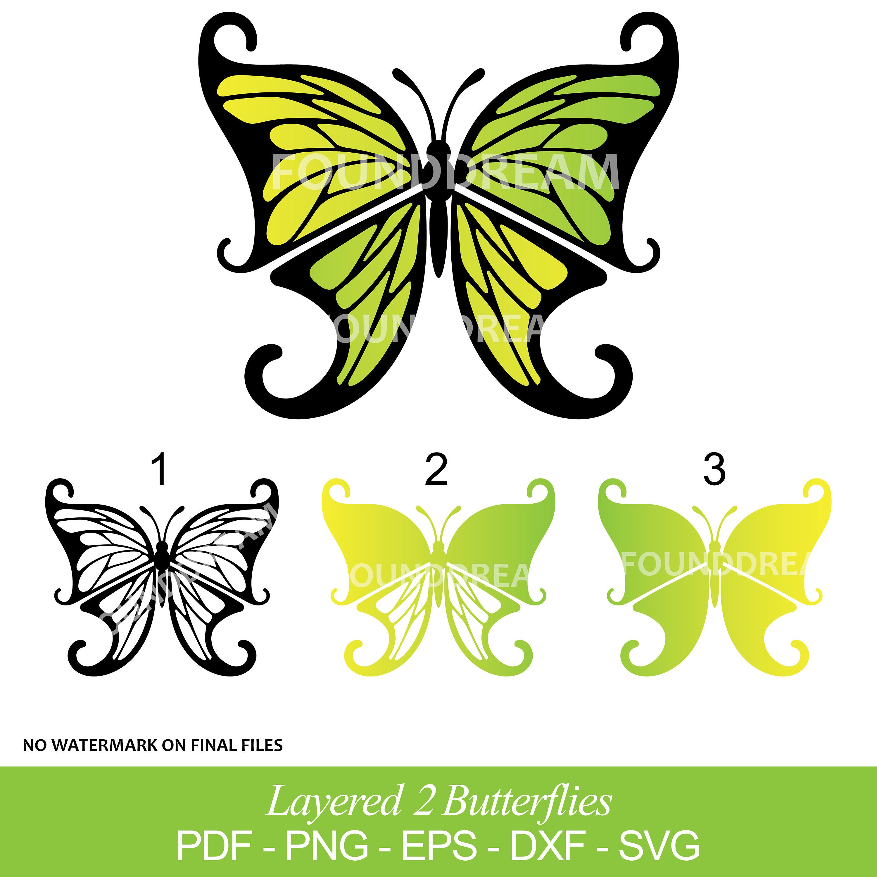 Layered Butterflies SVG Butterfly SVG Butterfly Svg for | Etsy