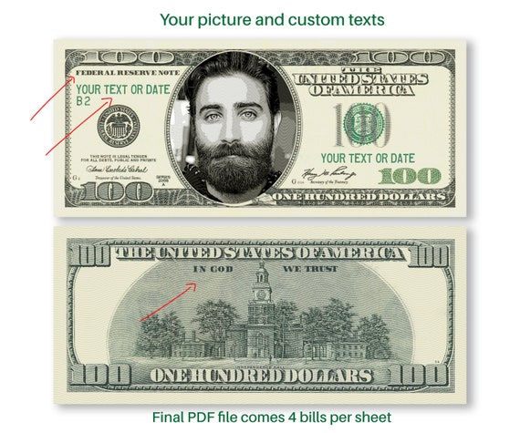 Fake 100 Dollar Bill Money Bill Art 100 Dollar Bill Hundred - Etsy