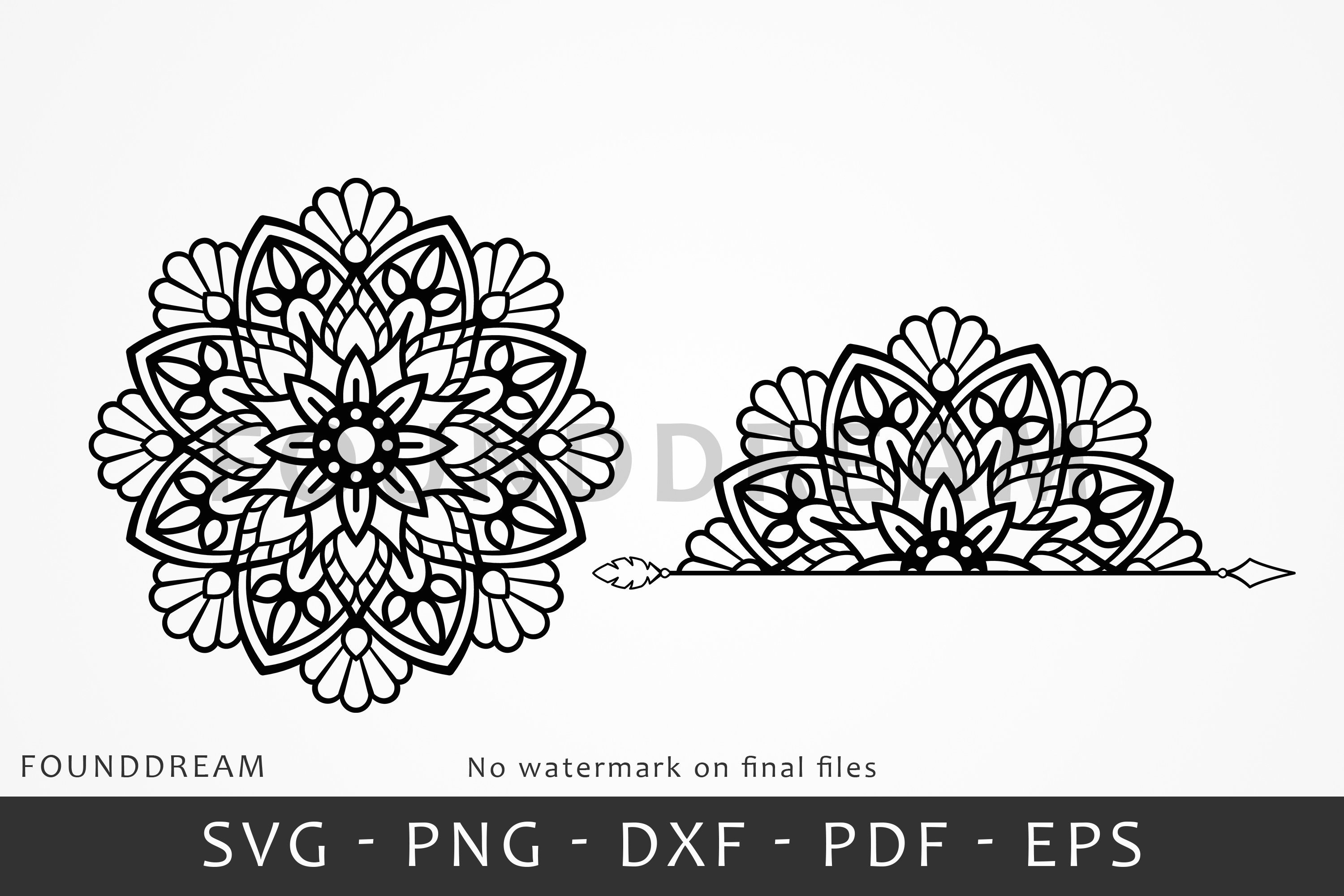 Mandala and Arrow Half Mandala Cut Files Half Mandala Svg - Etsy Canada