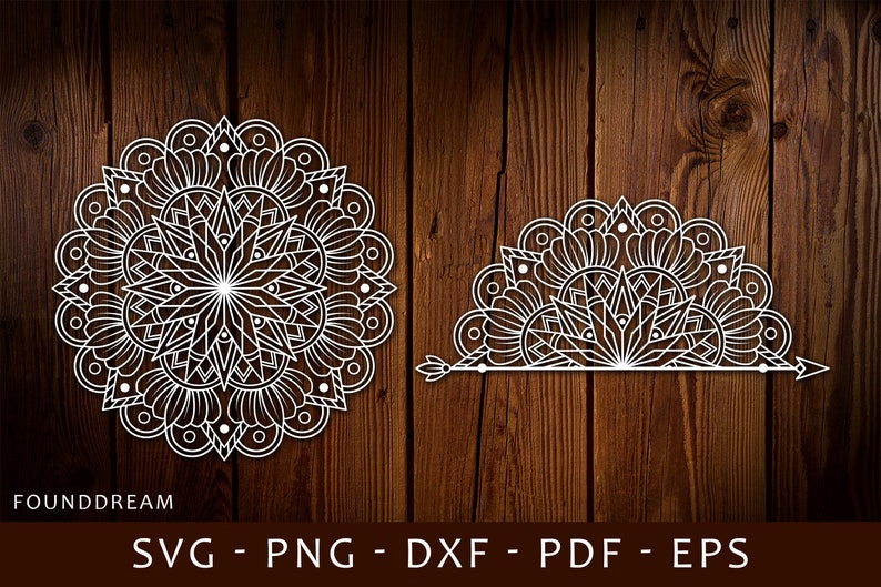 Mandala and Arrow Half Mandala Cut Files Half Mandala Svg | Etsy