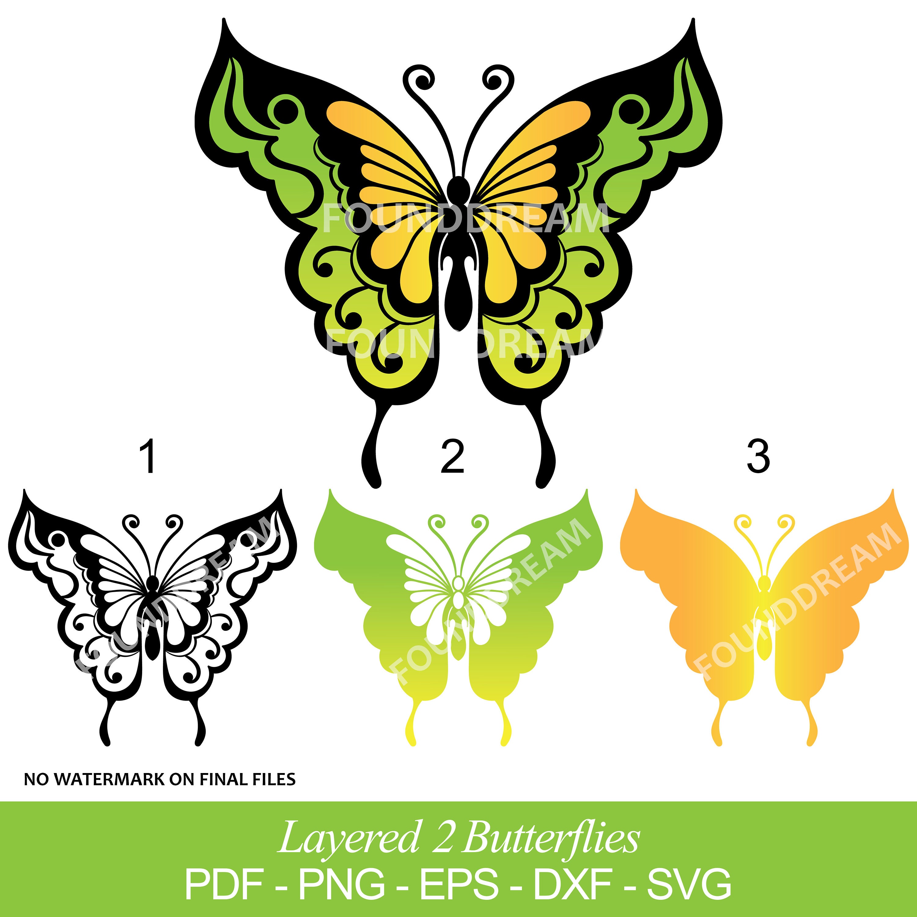 Layered Butterflies SVG Butterfly SVG Butterfly Svg for | Etsy