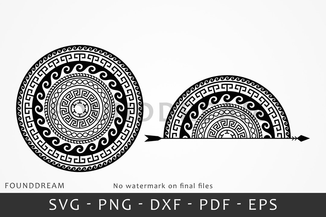 Mandala and Arrow Half Mandala Cut Files, Half Mandala Svg File ...