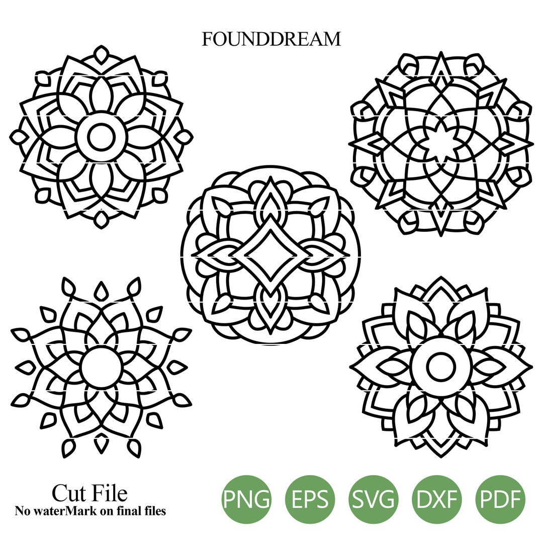 Mandalas Svg Cut File, Mandala Clip Art, Silhouette Cut File, Mandala ...