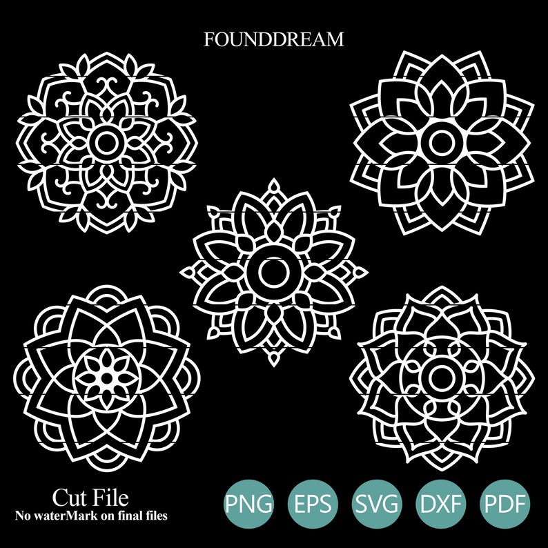 Mandalas Svg Cut File Mandala Clip Art Silhouette Cut File | Etsy