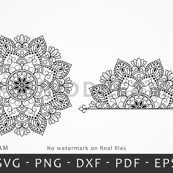 Mandala Svg - Etsy