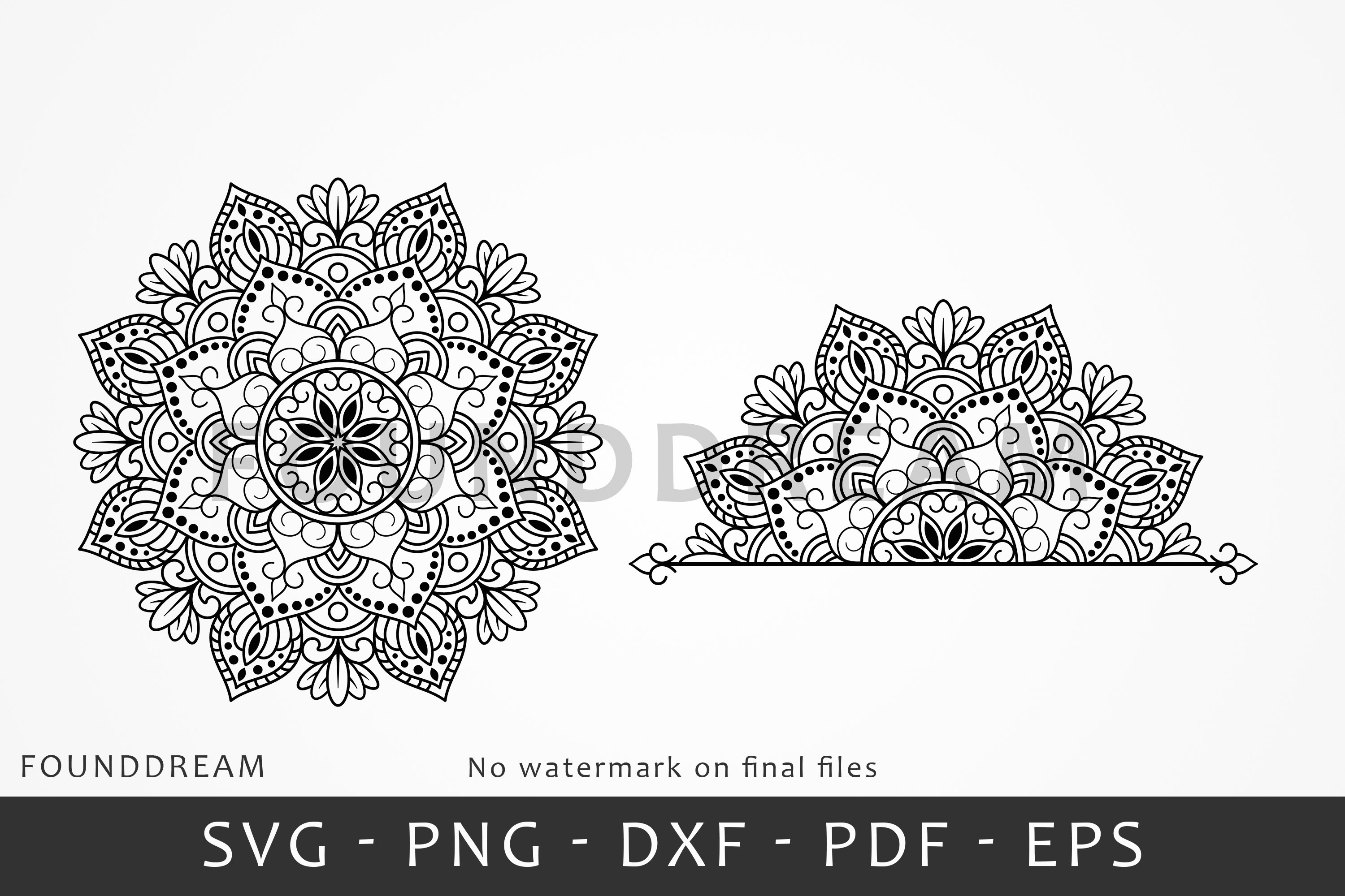 Mandala and Arrow Half Mandala Cut Files Half Mandala Svg - Etsy