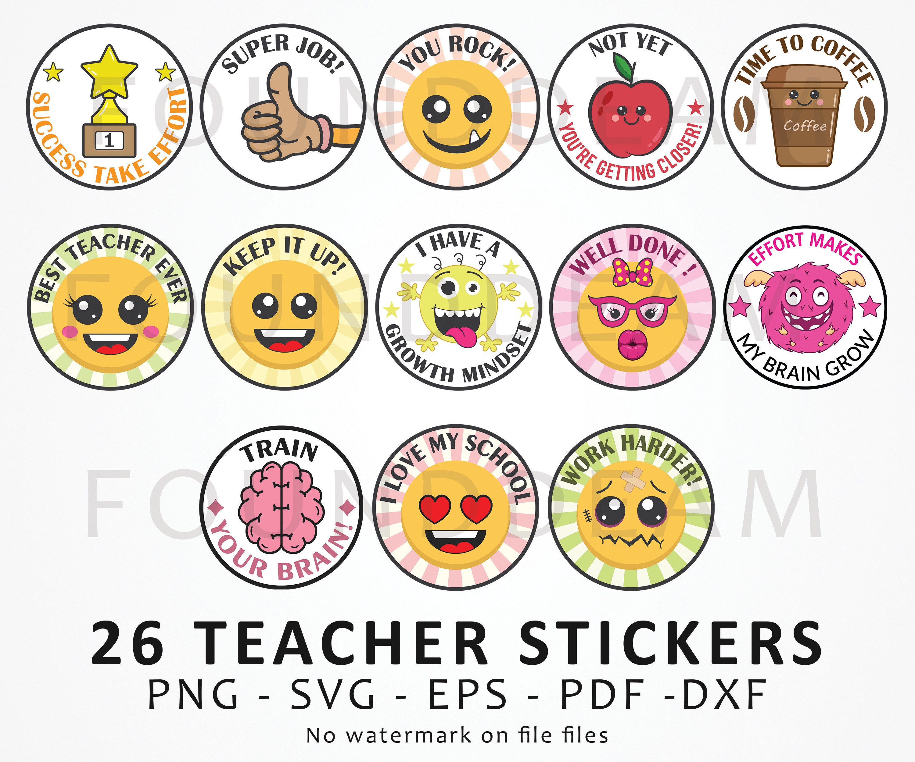 Teacher Stickers Education Clipart Stickers for Kids - Etsy