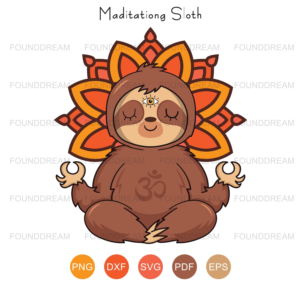 Meditating Sloth Svg File Yoga Sloth Sloth SVG Sloth Clip - Etsy
