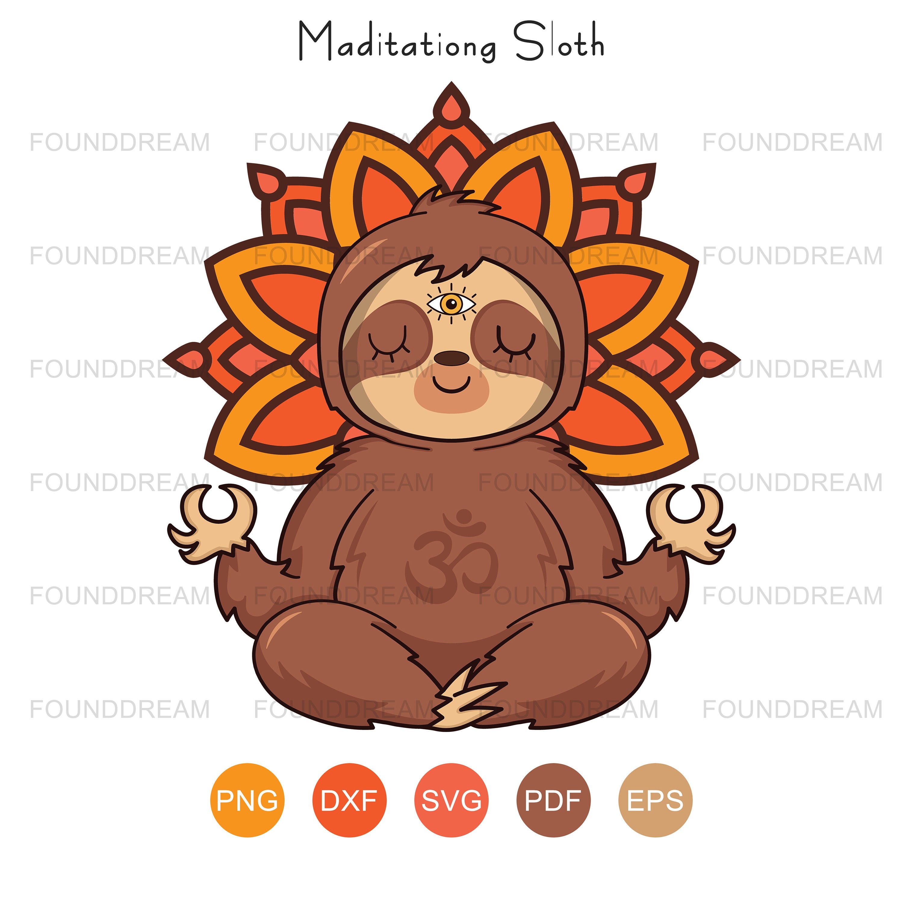 Meditating Sloth svg file Yoga Sloth Sloth SVG Sloth Clip | Etsy