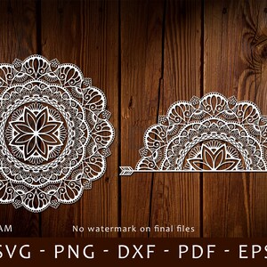 Mandala and Arrow Half Mandala Cut Files, Half Mandala Svg File ...